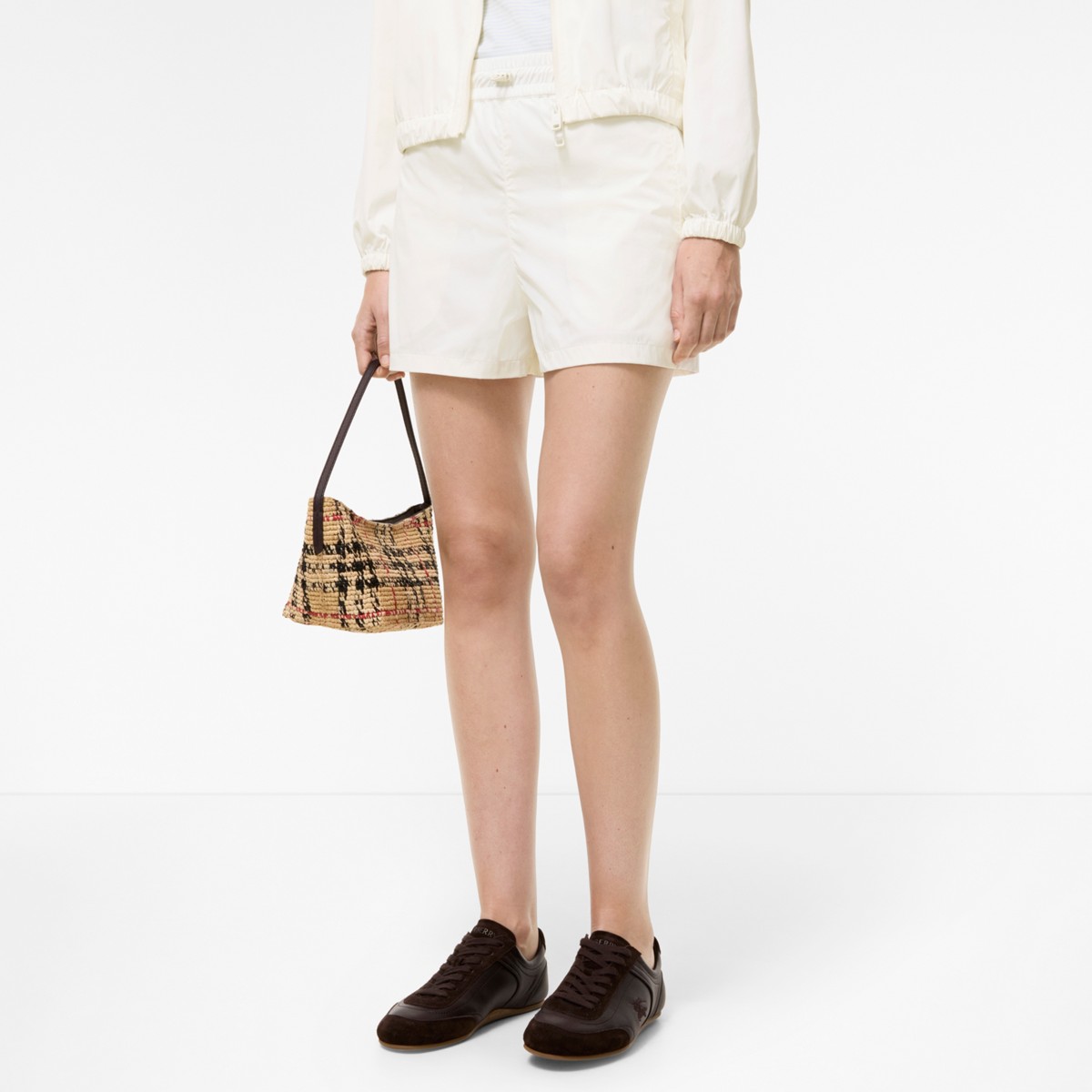 BURBERRY Burberry Stretch Nylon Shorts with Check Taping
